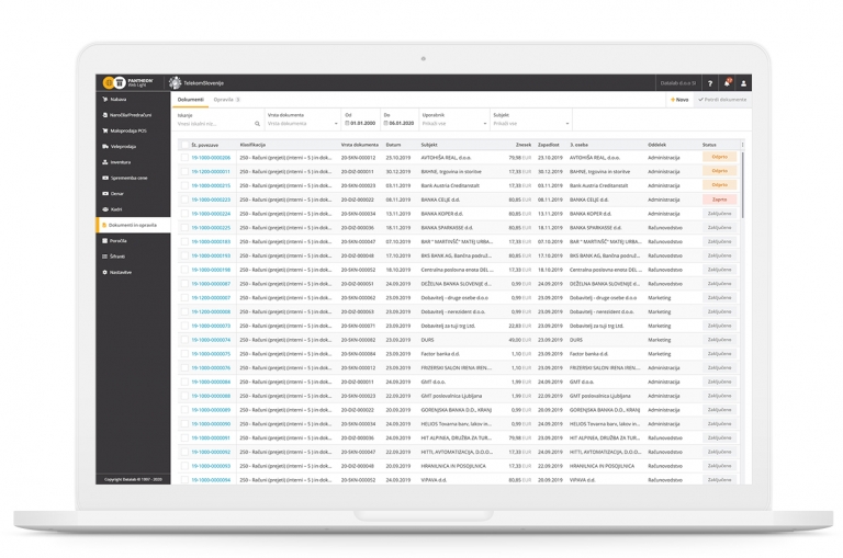 Online poslovni program - PANTHEON Web - Datalab